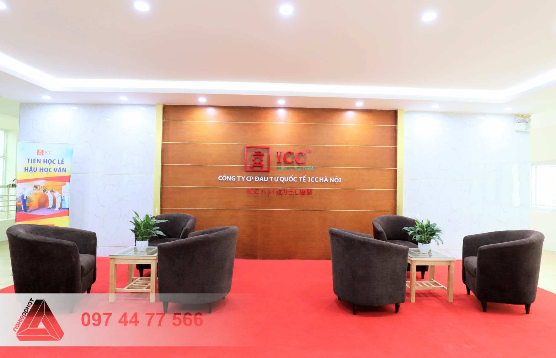 Làm logo công ty mica dán tường Quận Hoàng Mai - Hà Nội 09744 77 566