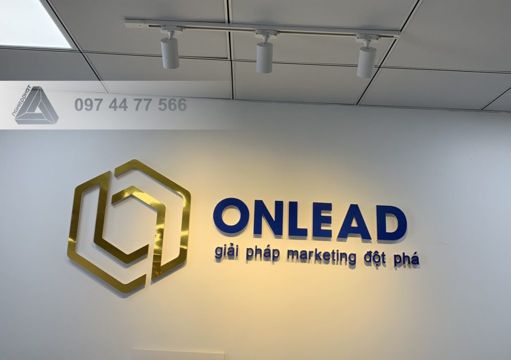 Làm logo công ty mica dán tường Quận Hoàng Mai - Hà Nội 09744 77 566
